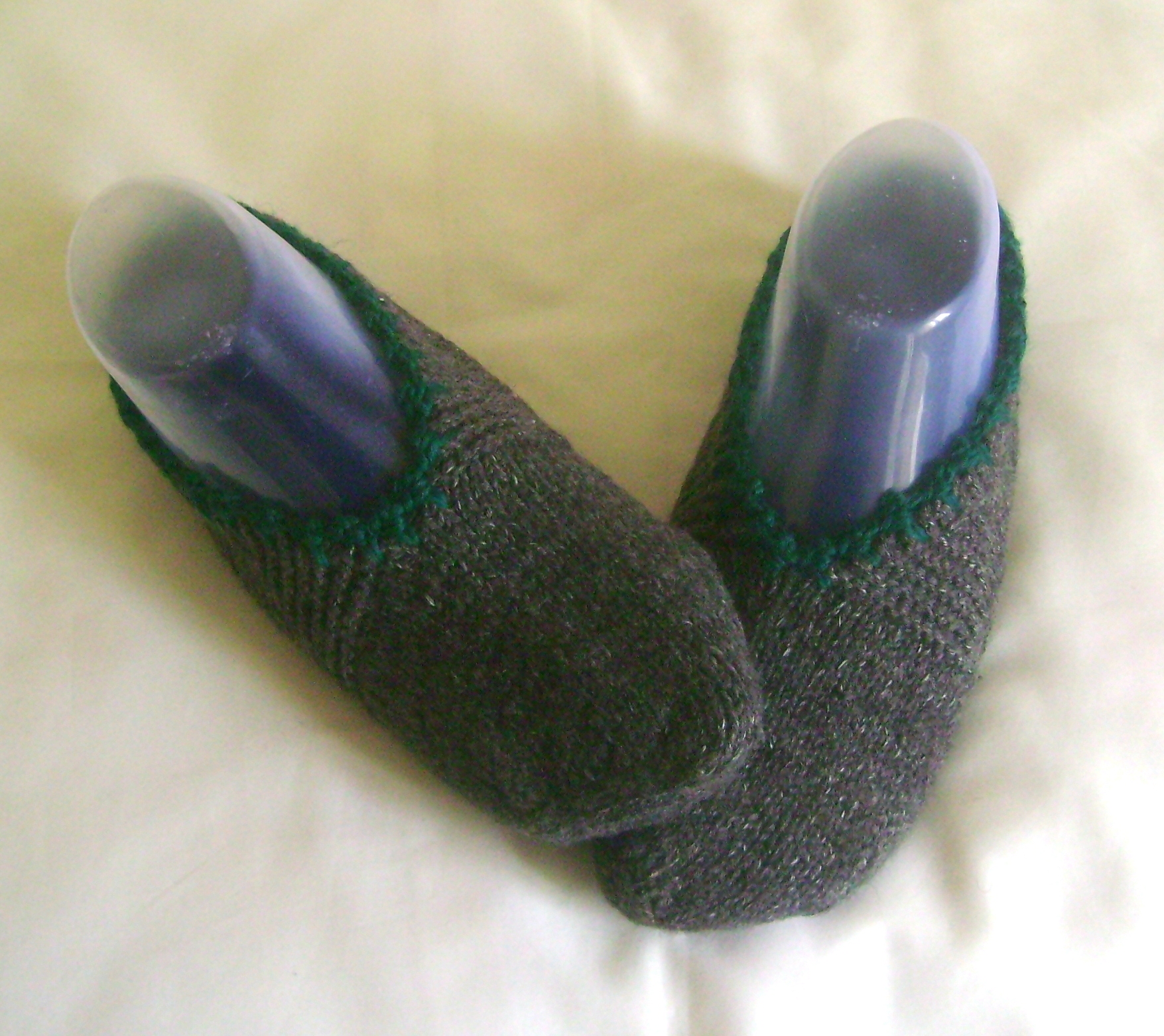 Gray Green Slippers Grey Slippers Knitting Slippers Woman Slippers Home ...
